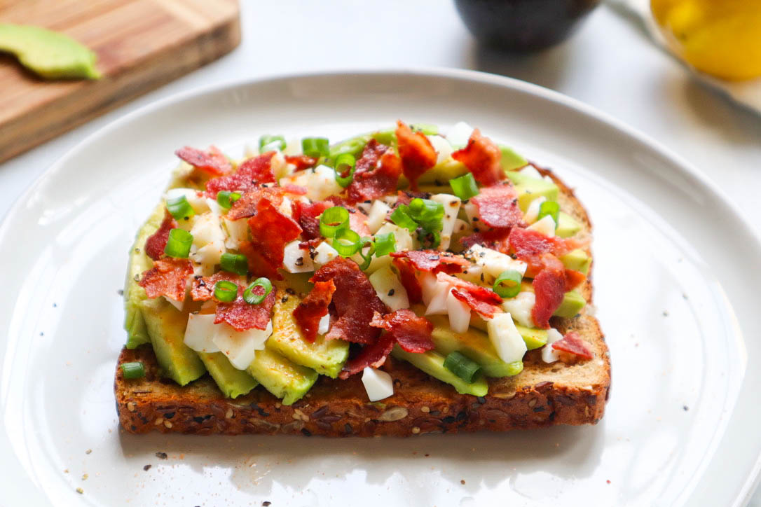 Avocado Toast with Egg and Bacon - Bless This Meal