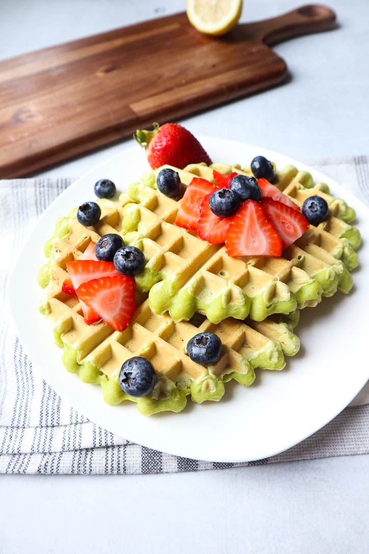 The Fluffiest Avocado Waffles - Bless This Meal