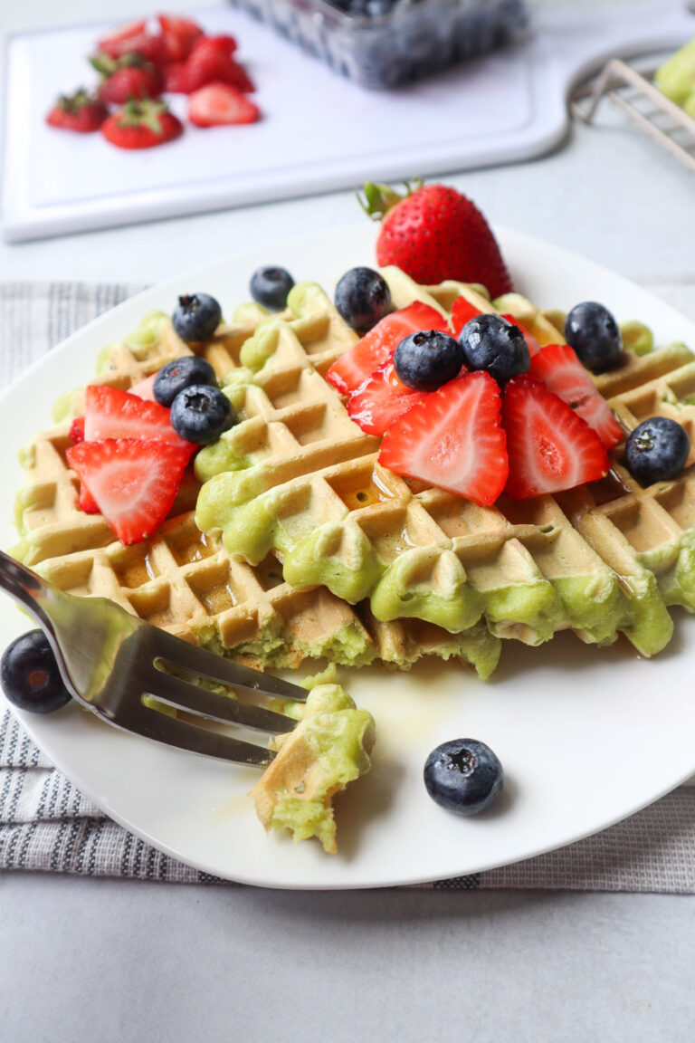 The Fluffiest Avocado Waffles - Bless This Meal