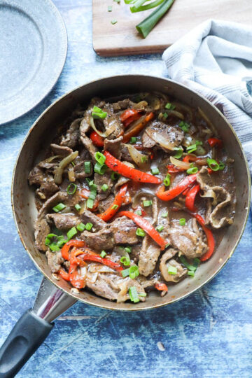 Tender Garlic Pepper Beef - Bless This Meal