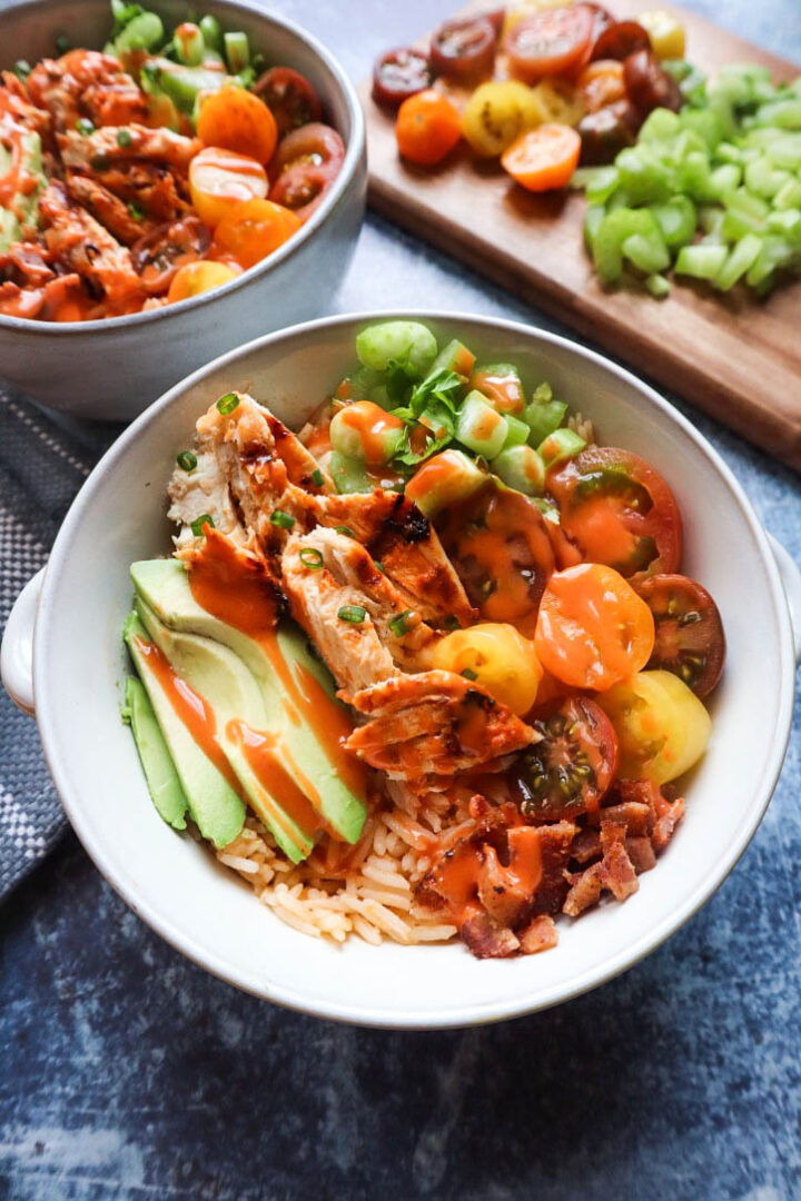 Easy Buffalo Chicken Rice Bowl - Bless This Meal