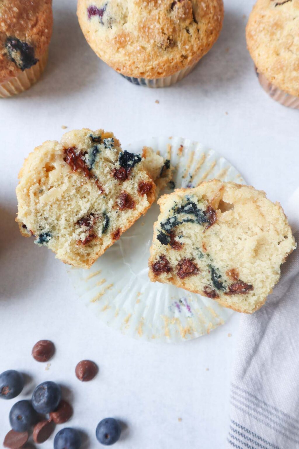Moist Blueberry Chocolate Chip Muffins - Bless This Meal