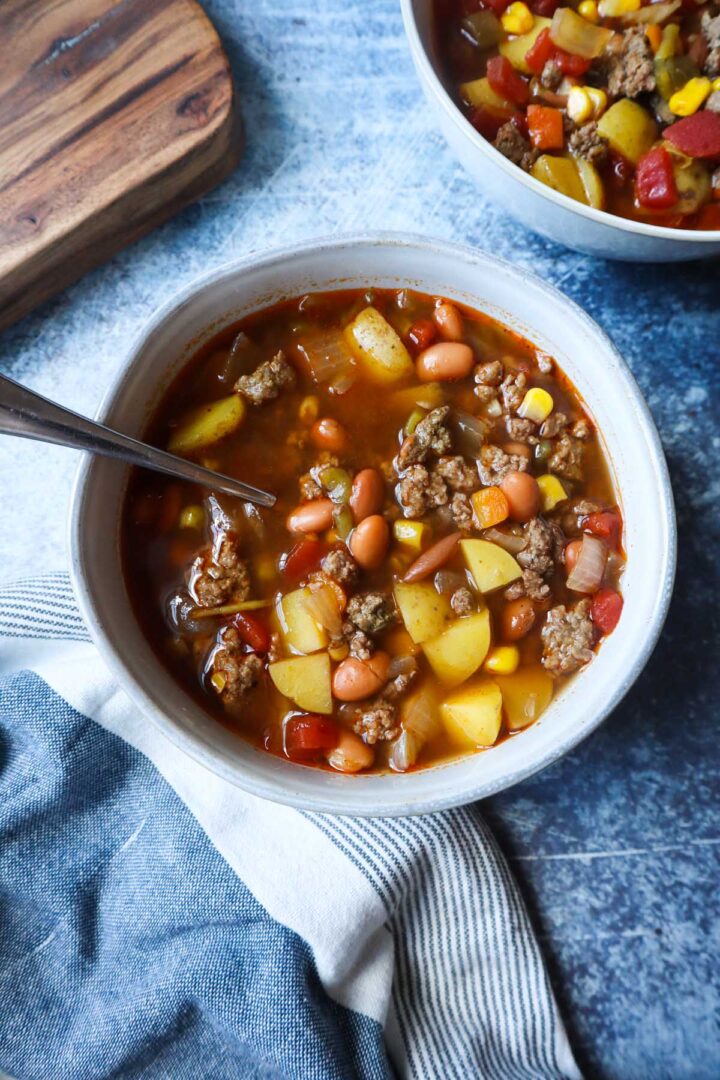 Hearty and Easy Crockpot Cowboy Soup Recipe - Bless This Meal