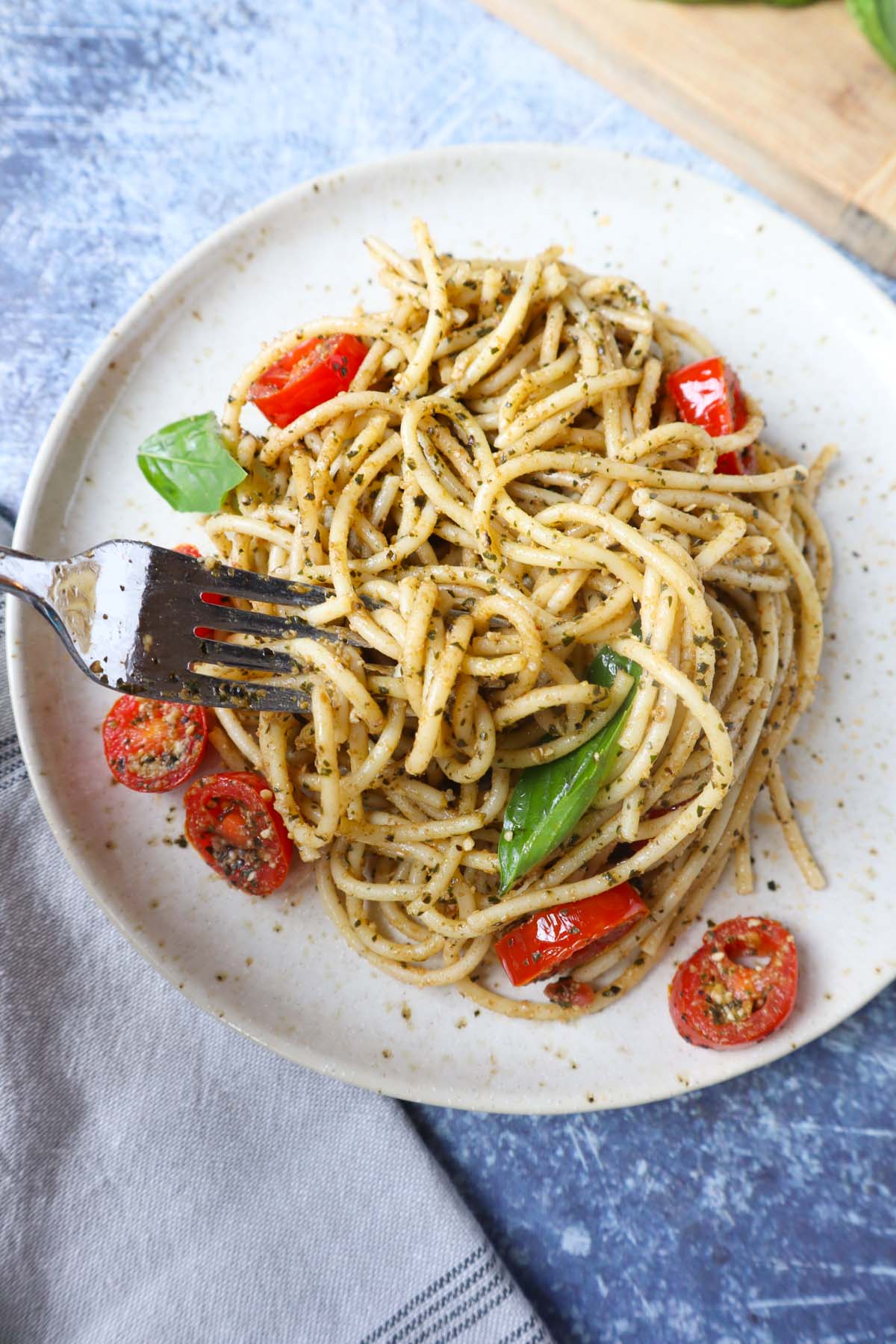 Easy Spaghetti Al Pesto Genovese - Bless This Meal