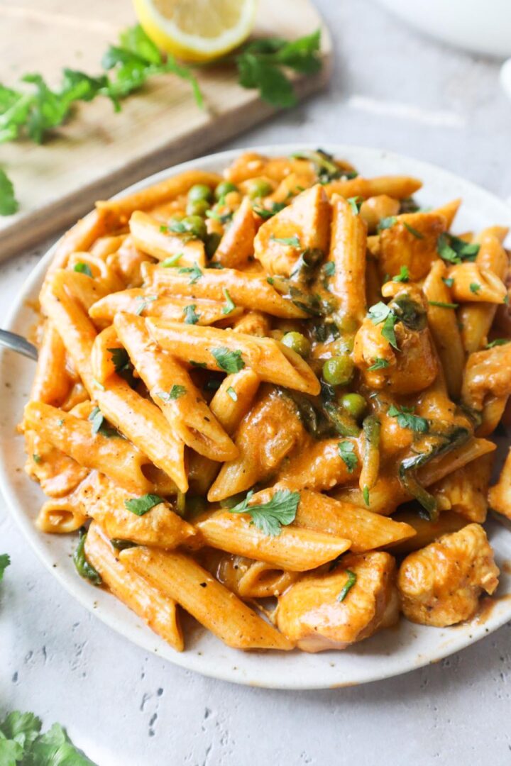 One Pot Chicken Curry Pasta - Bless This Meal