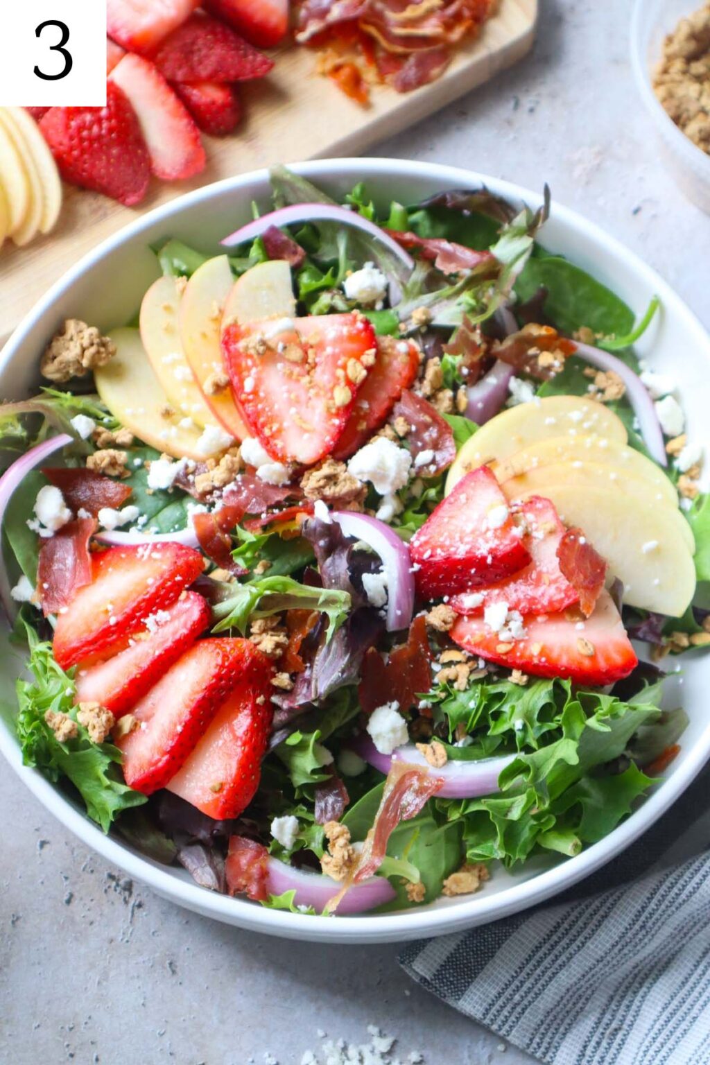 Summer Apple and Strawberry Salad - Bless This Meal